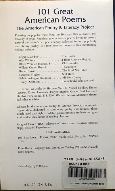 Ecolectura - 101 Great American Poems: The American Poetry & Literacy ...