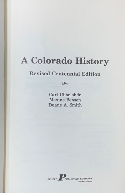 Ecolectura - A colorado History / Tapa Dura