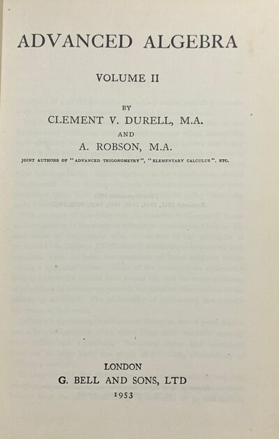 Ecolectura - Advance Algebra: volume II: tapa dura