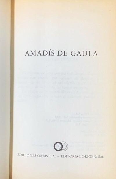 Ecolectura - Amadís de Gaula / Tapa Dura