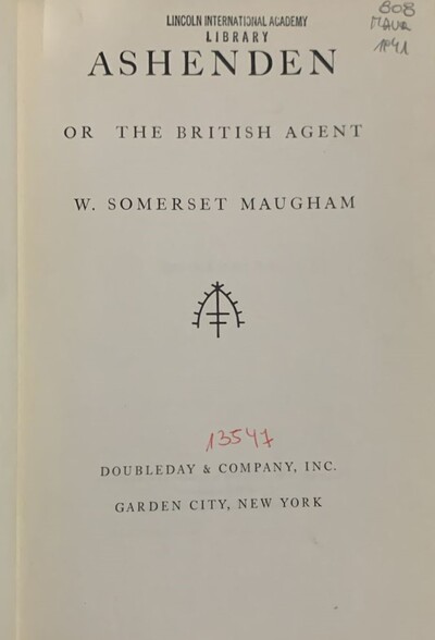 Ecolectura - Ashenden or the british agent / Tapa Dura