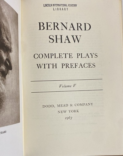 Ecolectura - Bernard Shaw : Complete plays with prefaces, volume V ...