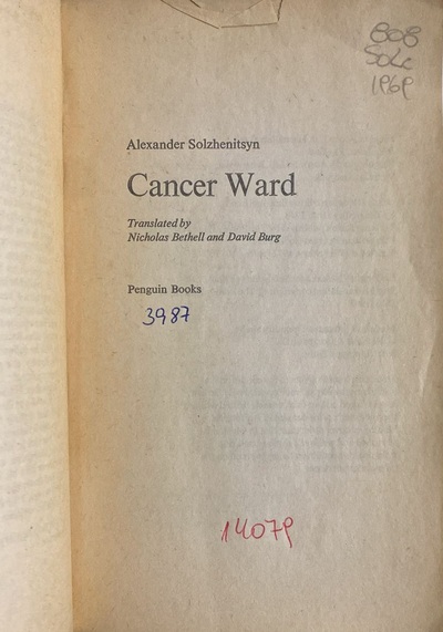 Ecolectura - Cancer Ward