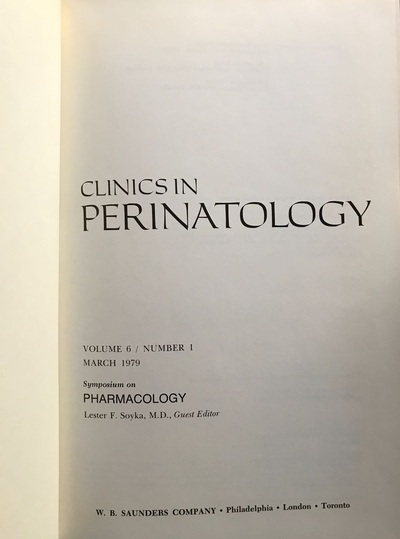 Ecolectura - Clinics in Perinatology, June 1985: Developmental and ...