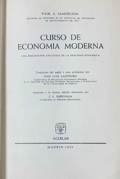 Ecolectura - Curso de economía moderna / Tapa Dura