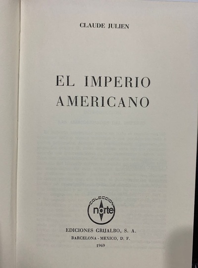 Ecolectura - El imperio Americano / Tapa dura