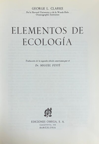 Ecolectura - Elementos de Ecología / Tapa Dura