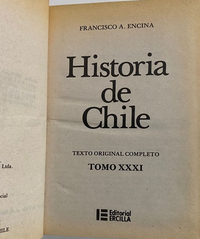 Ecolectura - Historia de Chile, Tomo XXXI / Tapa dura