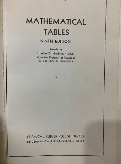 Ecolectura - Mathematical Tables / Tapa dura