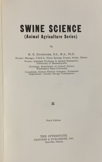 Ecolectura - Swine science/ Tapa Dura