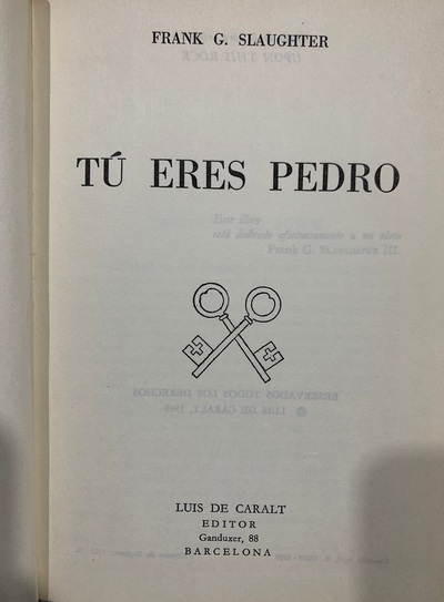 Ecolectura - Tú eres Pedro / Tapa dura