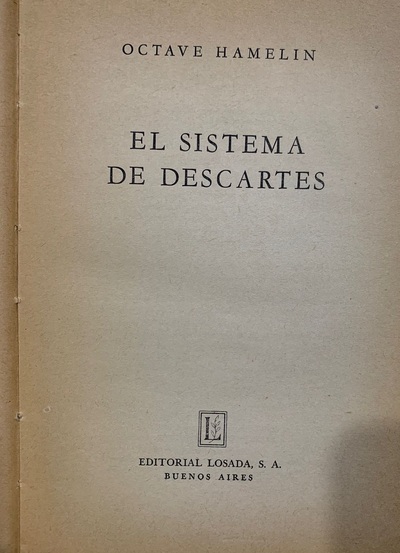 Ecolectura - el sistema de Descartes / Tapa dura